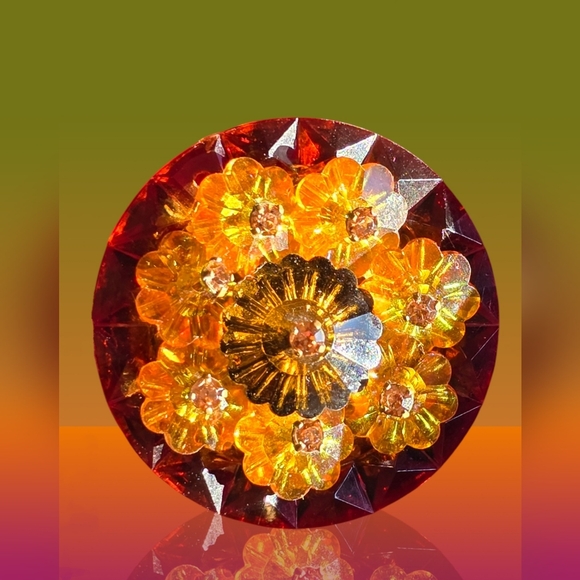 Jewelry | Vintage Margarita Rivoli Glass Crystals Brooch | Poshmark